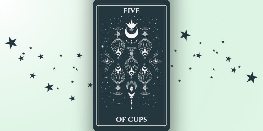 Significado da carta de tarô Cinco de Copas: Autocompaixão